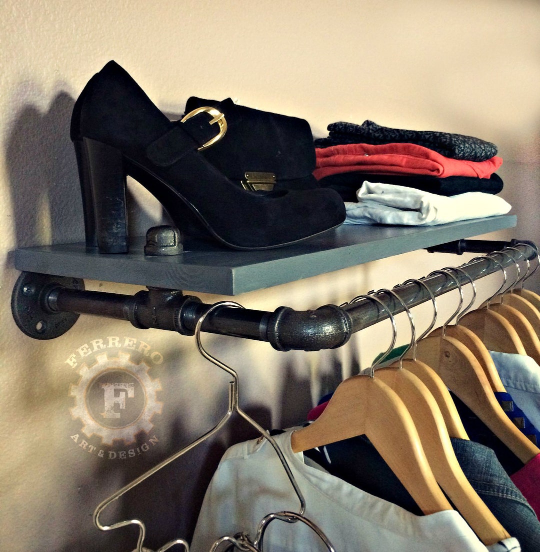 Pipe Rack, Industrial Racks Shelf , Pipes Clothing Rack Shelves ...