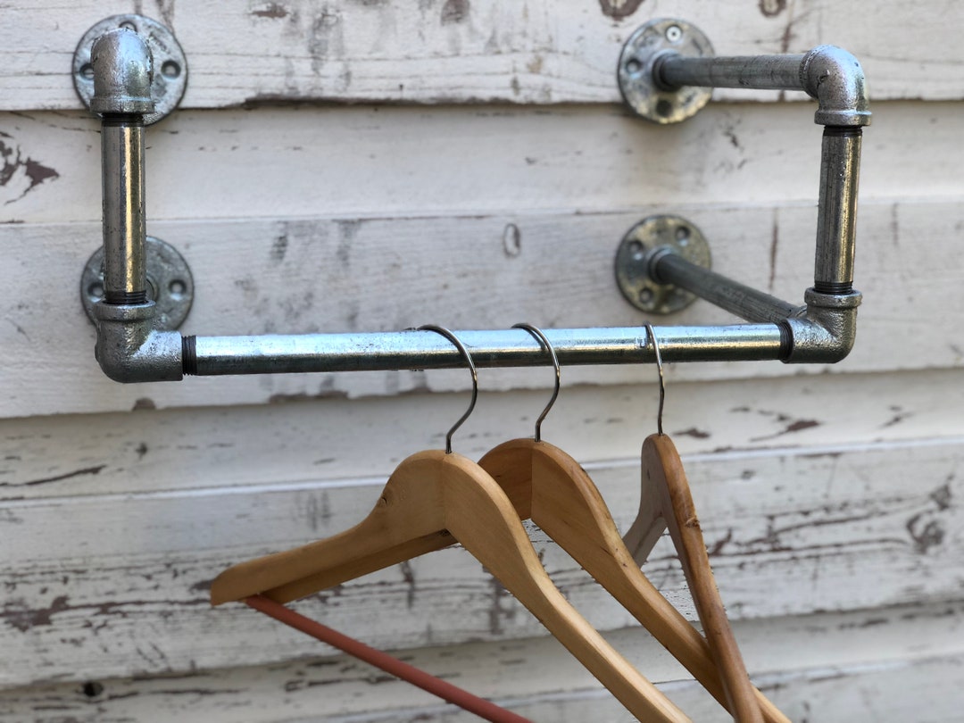 19 " Industrial Galvanizedd Pipe Clothes Hanger for Closet Organization ...