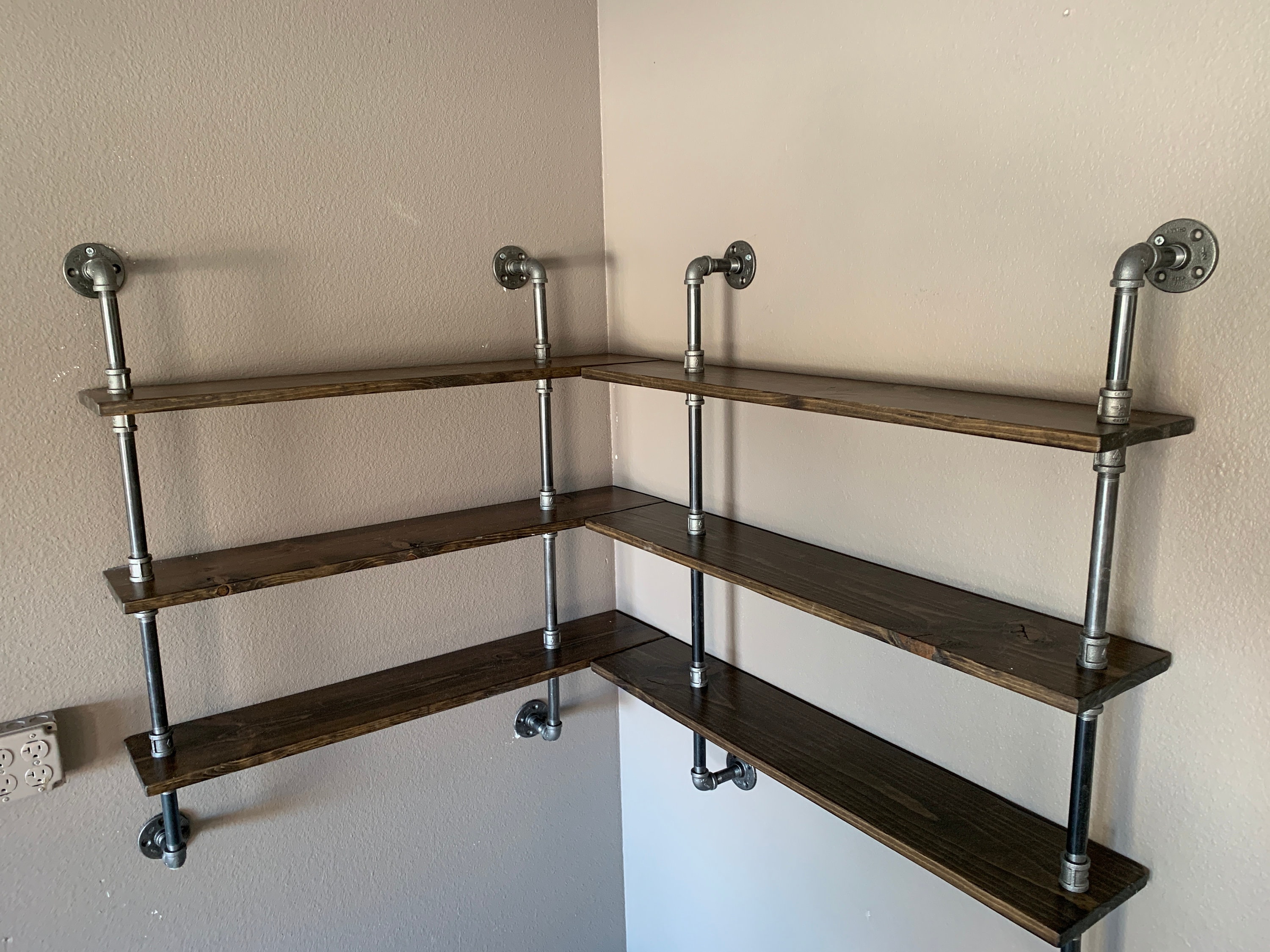Industrial Shelving for Corner Wall Bar or Kitchen Pipe and - Etsy