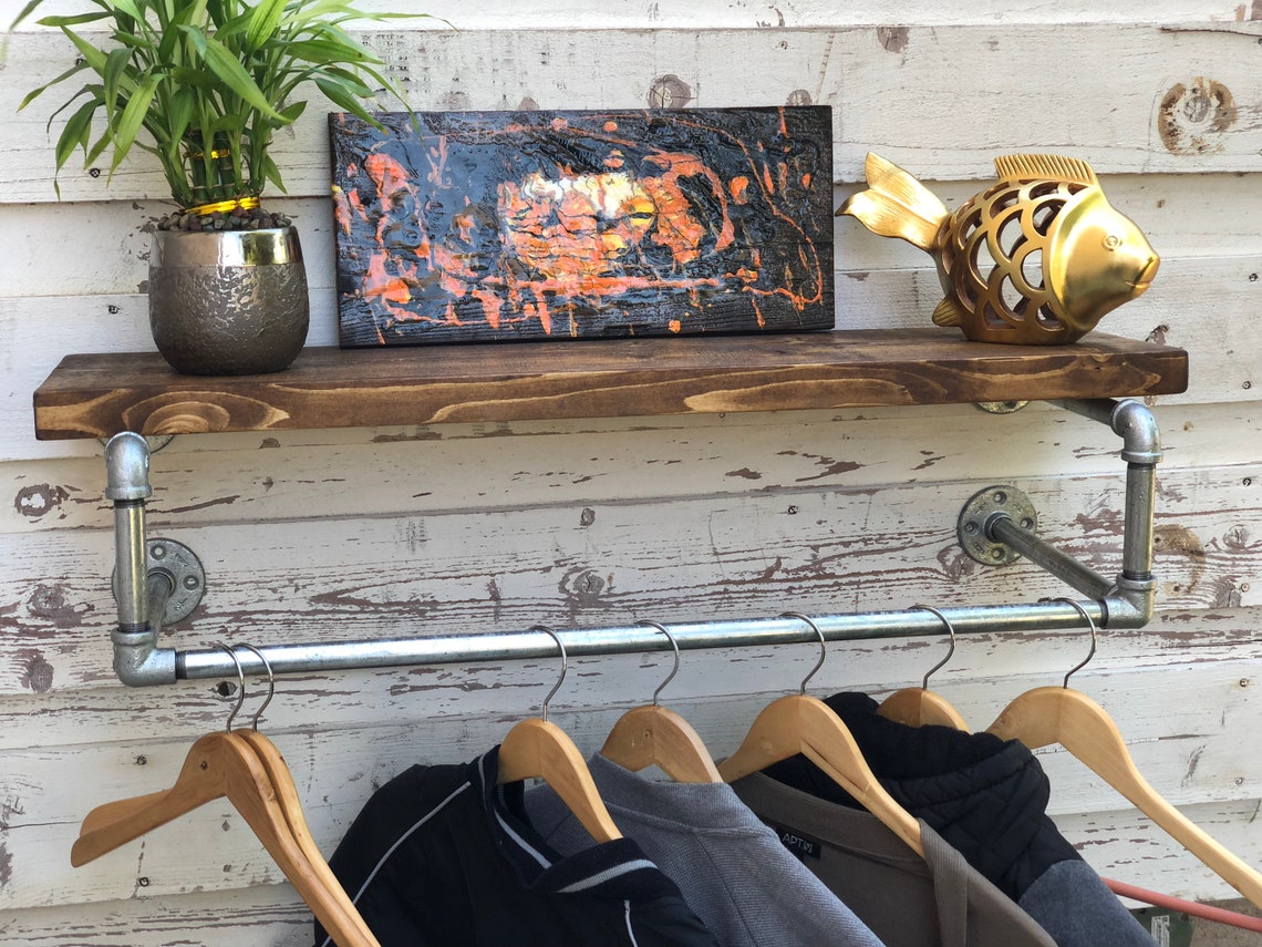 35 Pipes Shelf Galvanizedd Pipe Rack Clothing Rack | Etsy