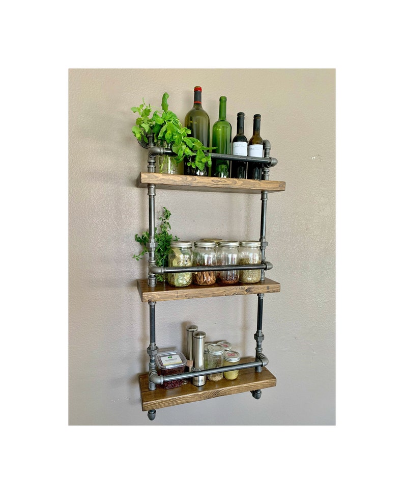 Industrial Shelving Kitchen Shelving Bar Shelf Pipe Wood - Etsy