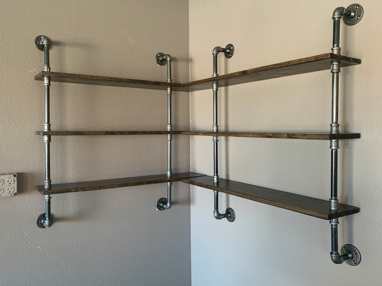 Industrial Shelving for Corner Wall Bar or Kitchen Pipe and - Etsy