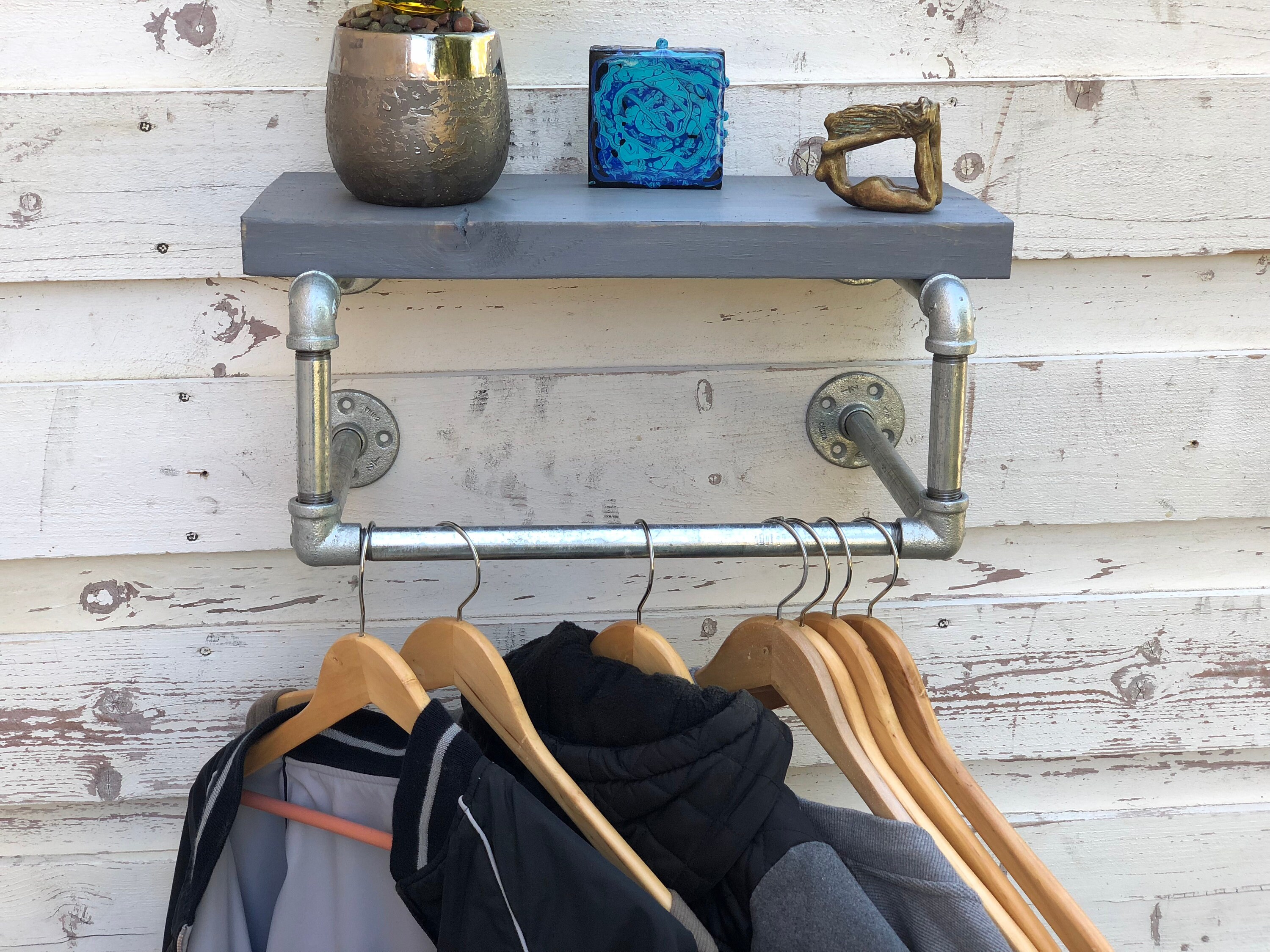 19 pipes shelf galvanizedd pipe rack clothing rack | Etsy