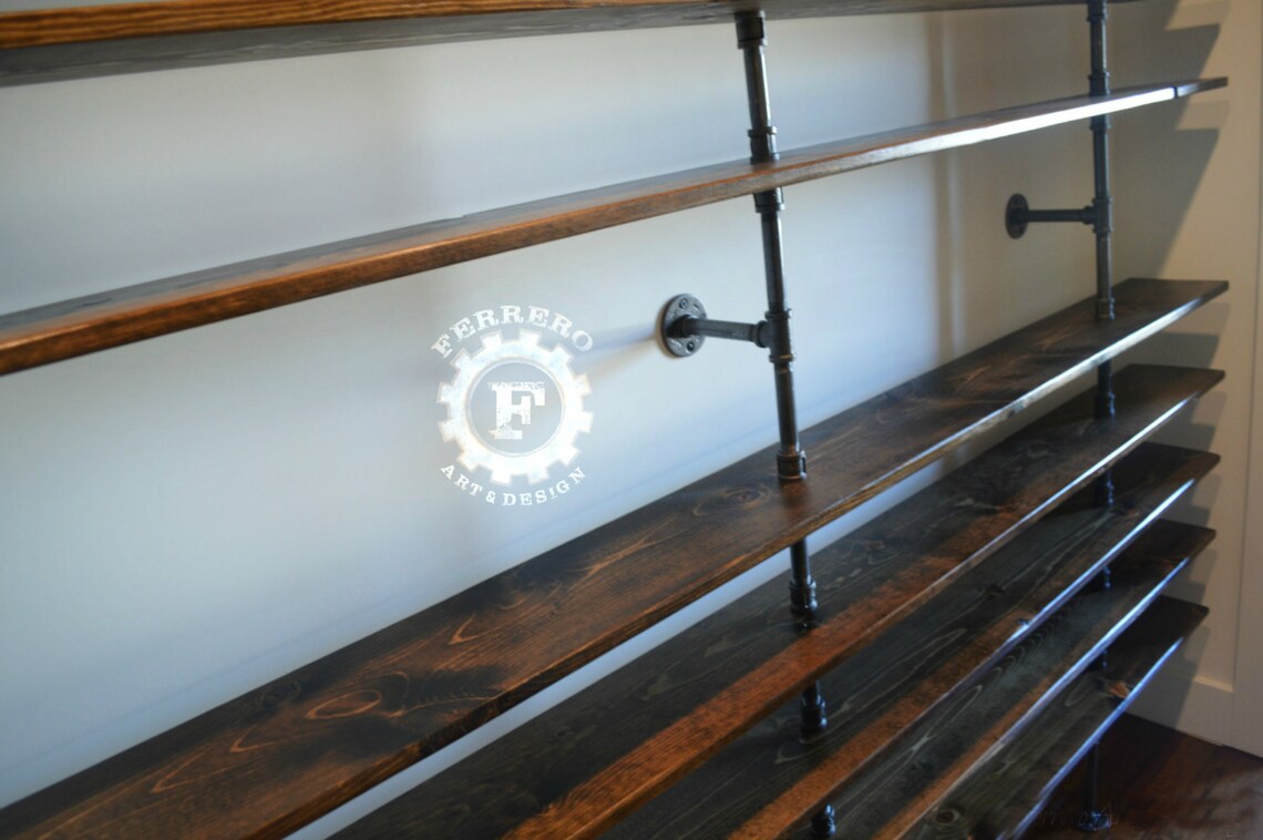 Industrial Shelf Pipe Shelf Shelves Rustic Kitchen Bathroom | Etsy