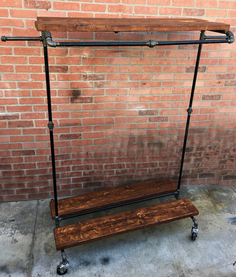 Pipe Rack Rolling Rack Rustic Decor Industrial Decor - Etsy