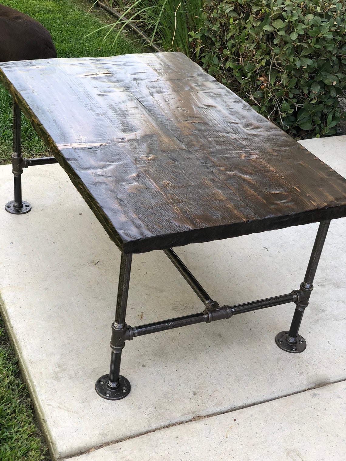 Rustic Table Side Table Industrial Pipes Pipes Shelving - Etsy