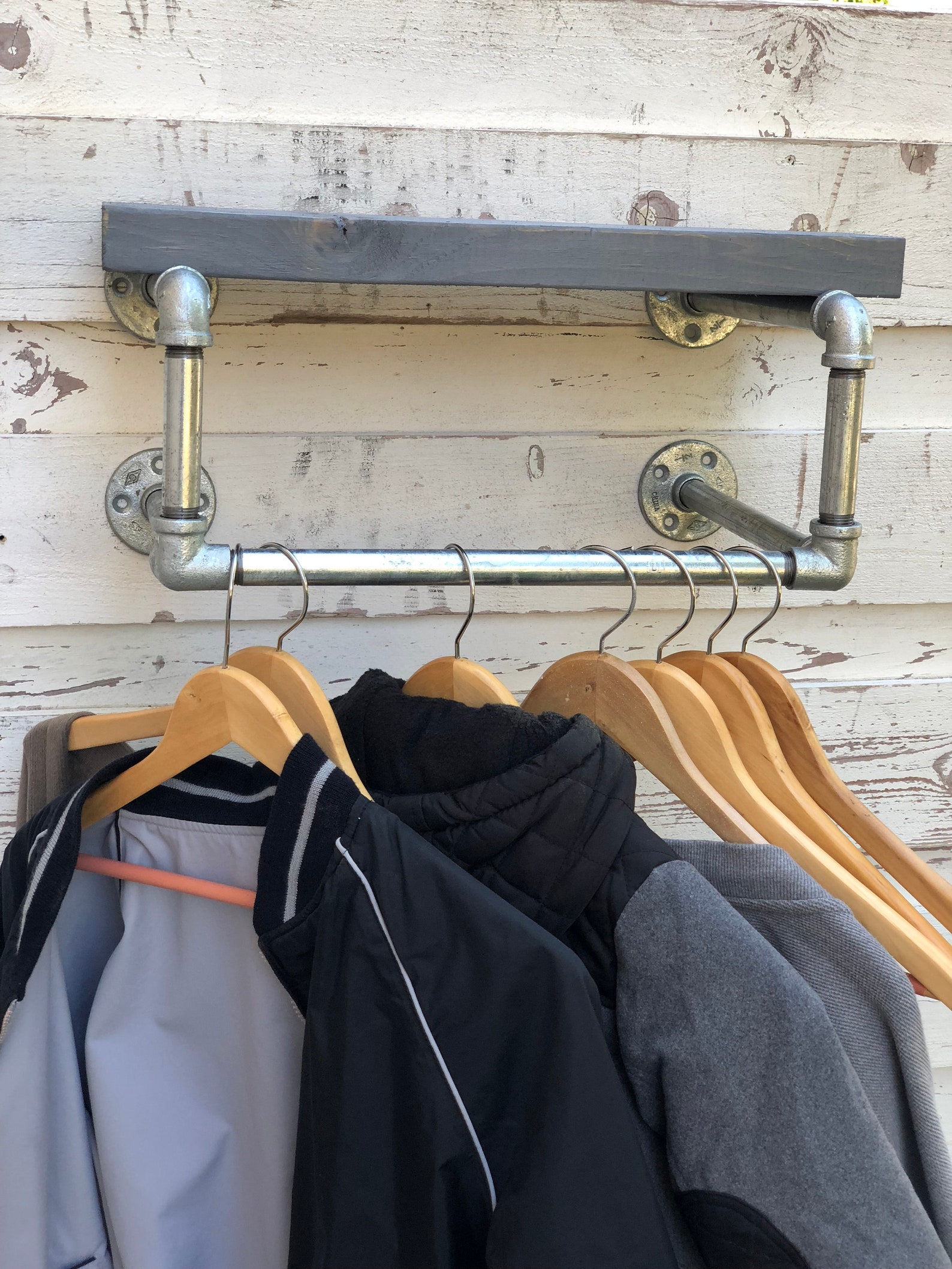 19 Pipes Shelf Galvanizedd Pipe Rack Clothing Rack | Etsy