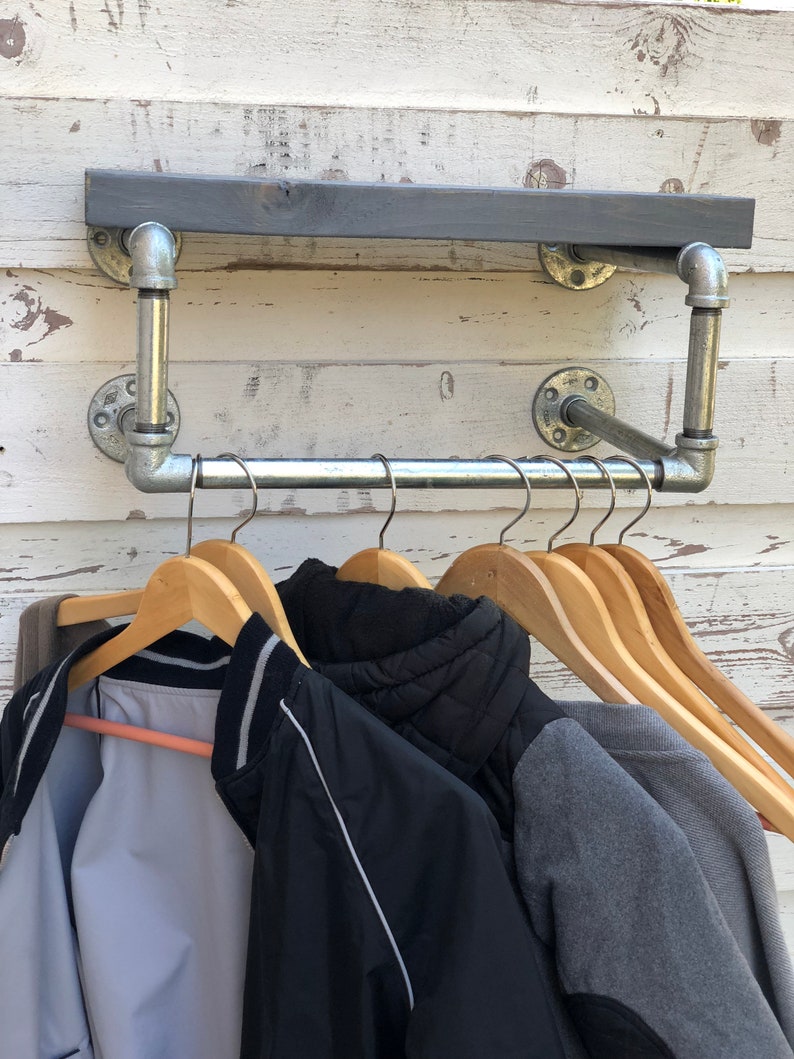 19 Pipes Shelf Galvanizedd Pipe Rack Clothing Rack | Etsy