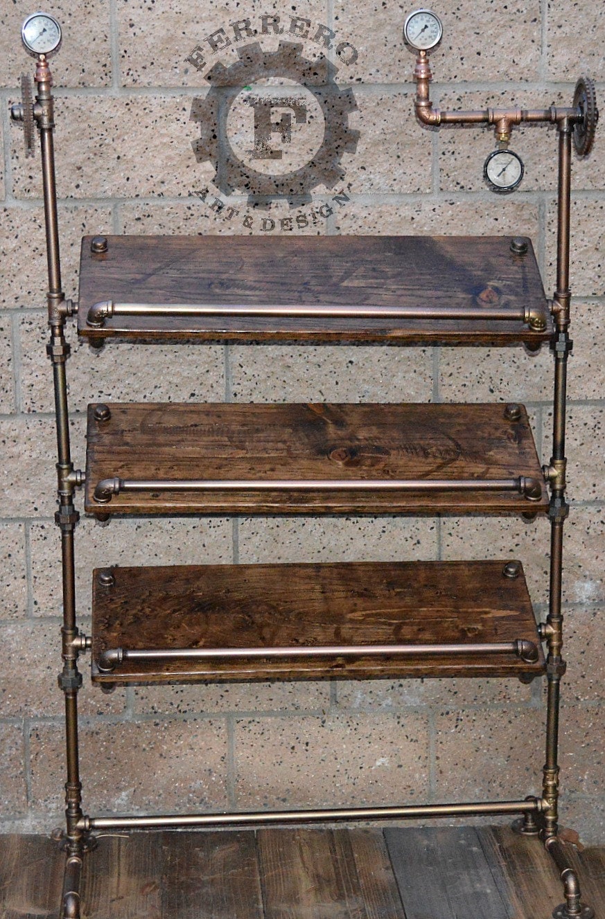 Industrial Shelf, Pipe Shelf, Shelves, Rustic Kitchen Bathroom Closet ...