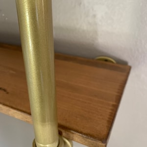 Shelving Industrial Pipe Wood Shelf, for Bar Kitchen Industrial Brass ...