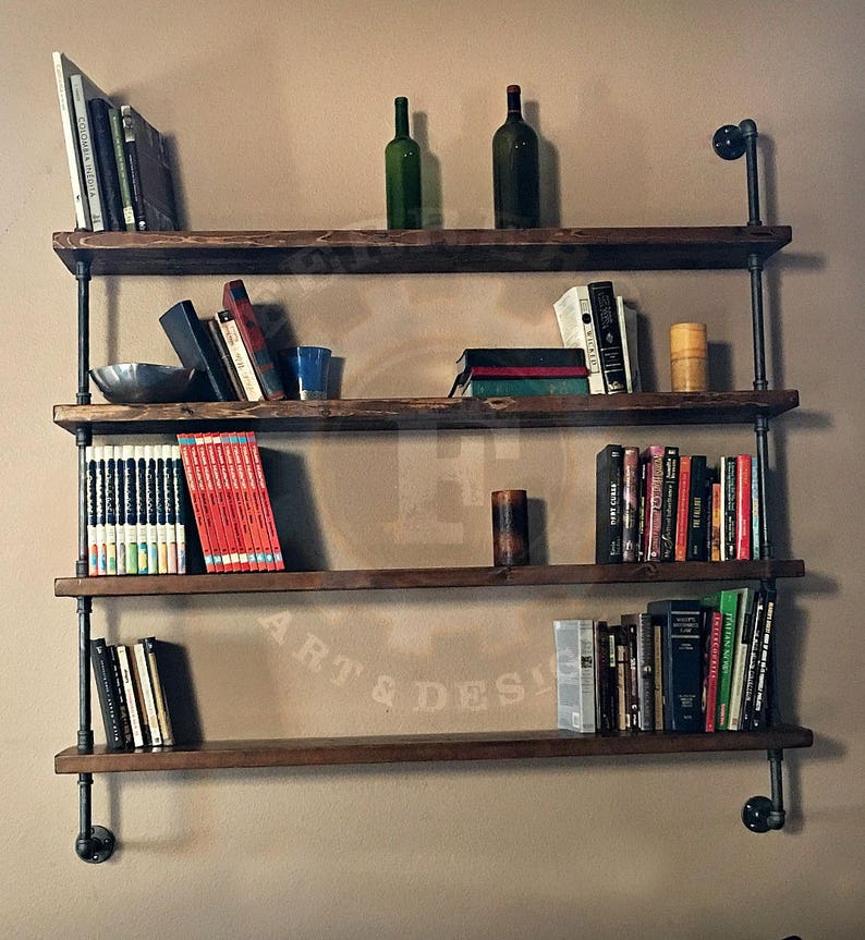 Pipe Shelves, Industrial Shelf, Industrial Decor, Steampunk Shelf ...