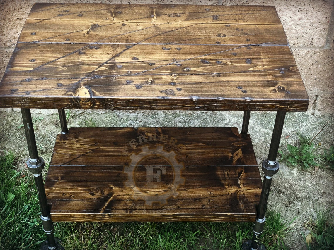 Pipe Table , Industrial Table, Rustic Table , Pipes , Wood , Side Table ...