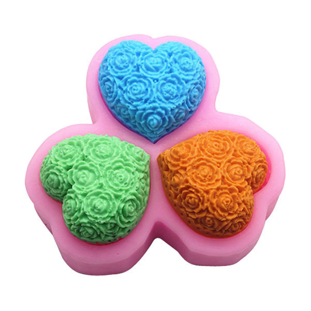 3D Three Heart Craft Art Silicone Soap Mold Craft Molds DIY - Etsy