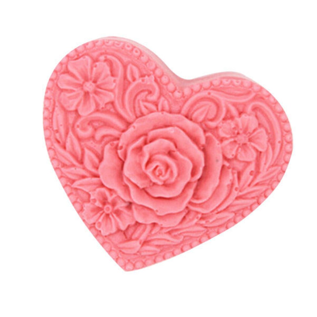 3D Rose Heart Craft Art Silicone Moule à savon Moules Craft Molds DIY ...