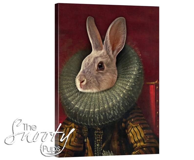 Rabbit Print Rabbit Portrait Premade Rabbit Picture | Etsy