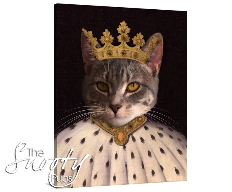 CAT PORTRAIT Custom Cat Portrait King Cat Portrait Pet - Etsy