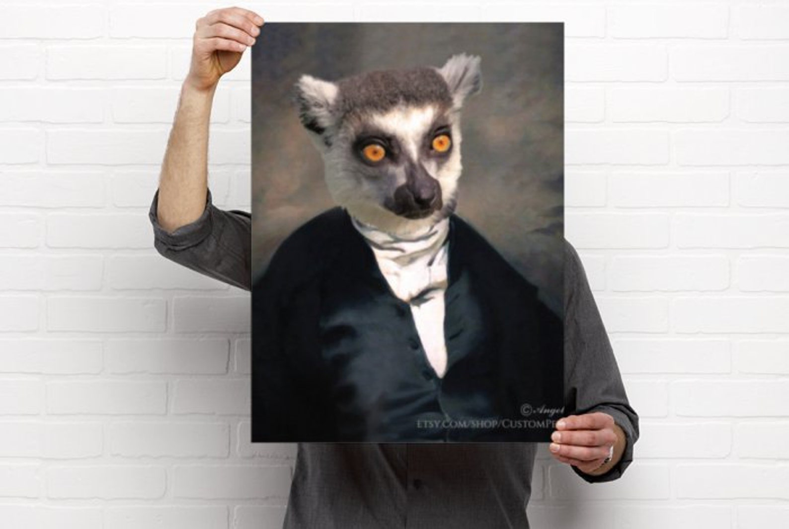 Lemur Picture Lemur Portrait Lemur Print Lemur Wall Hanging - Etsy