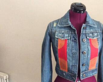 Patch denim jacket | Etsy