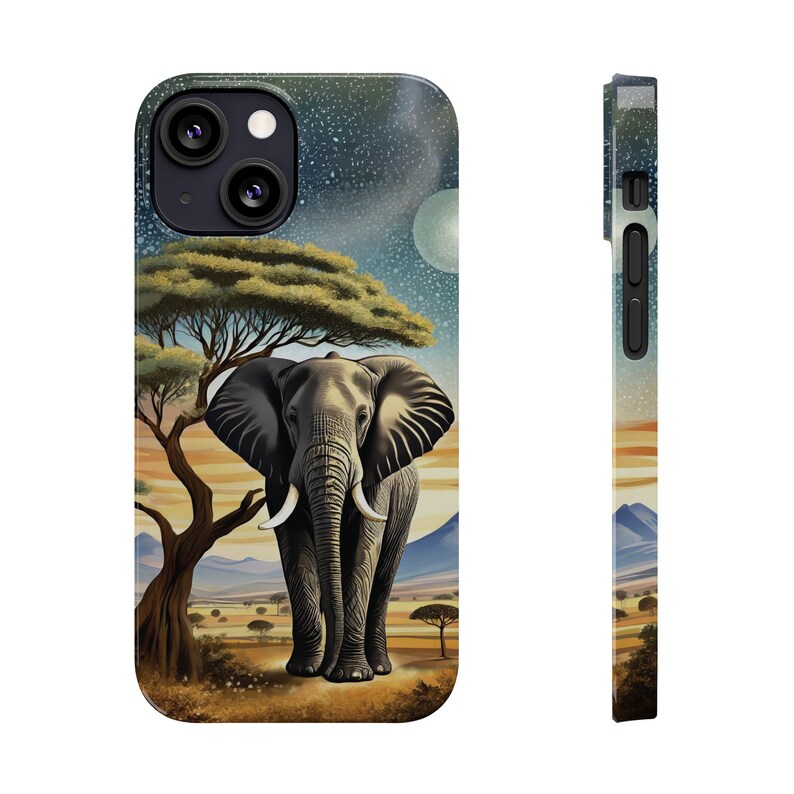 A Touch of Majesty Vibrant Dusk Elephant iPhone Case for All iPhone ...