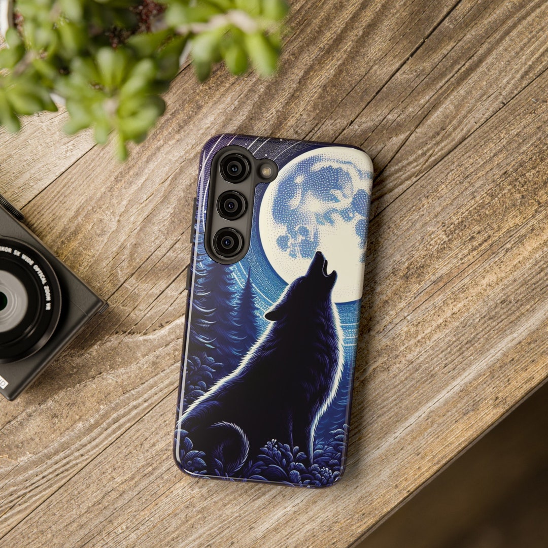 Night Spirit Wolf Howling at the Moon Samsung Galaxy Case for All S21 ...