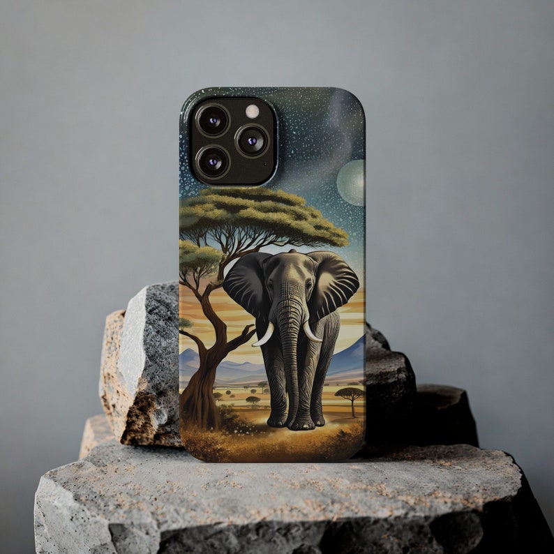 A Touch of Majesty Vibrant Dusk Elephant iPhone Case for All iPhone ...