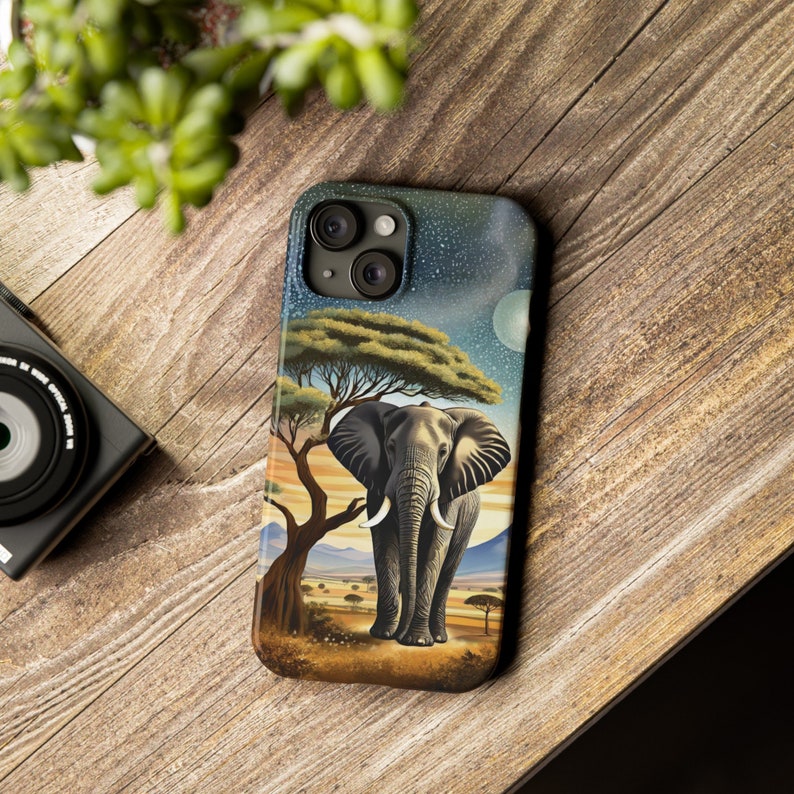 A Touch of Majesty Vibrant Dusk Elephant iPhone Case for All iPhone ...