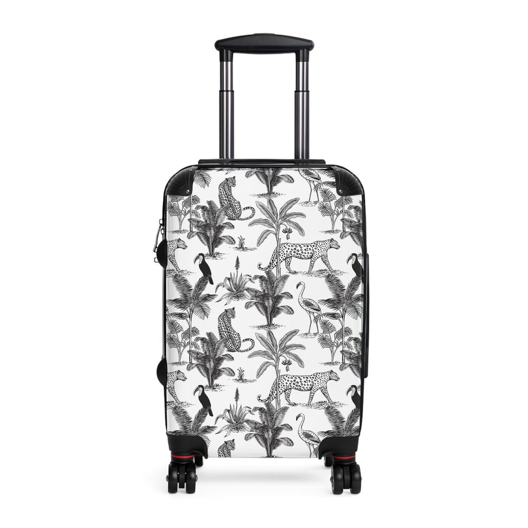 Suitcases, White Animal Print Travel Luggage, Leopard Print Suitcase ...