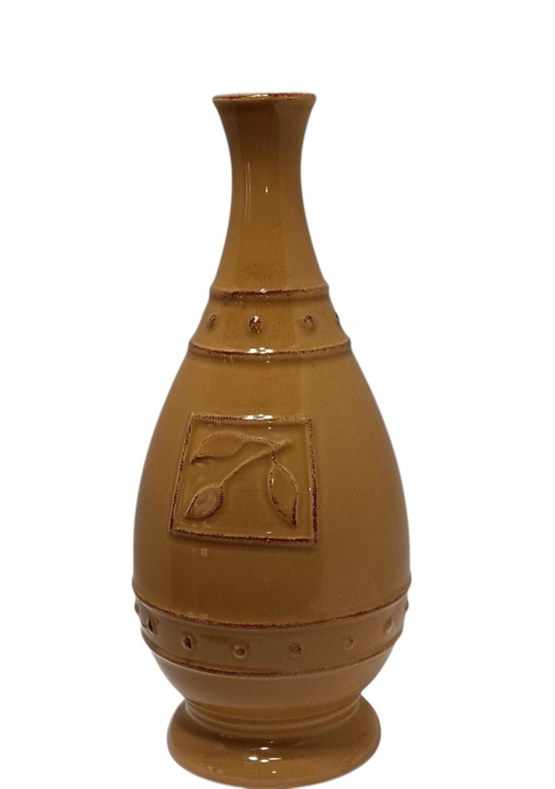 Vintage Sorento by Debby Segura Ceramic Vase – Embossed Leaf Design ...