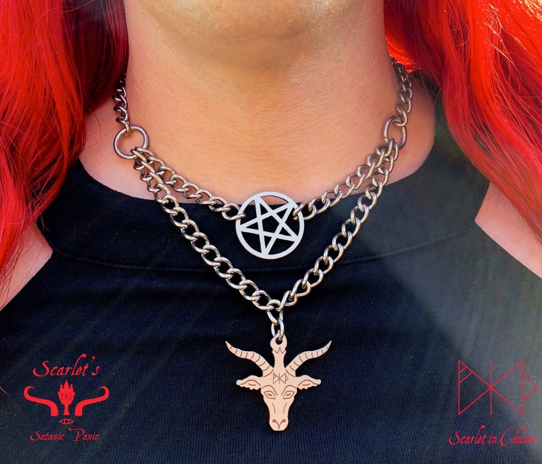 Limited Edition Stainless Steel Baphomet Double Layer Necklace - Etsy