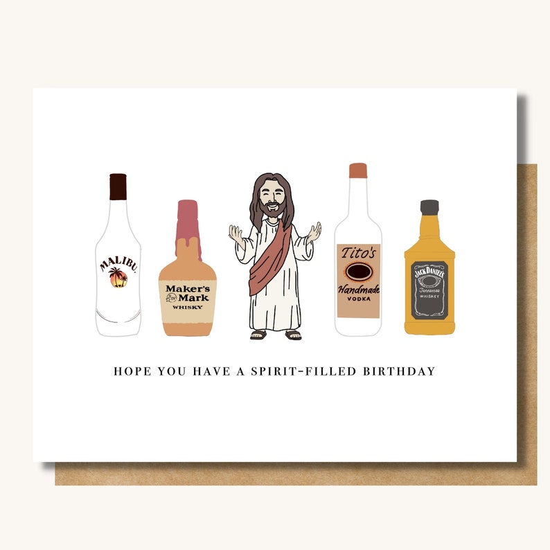 Spirit-filled Birthday Card Funny Christian Birthday Card // | Etsy