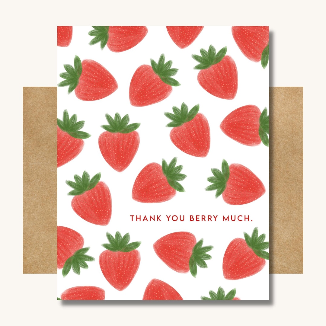 Thank You Berry Much Card -- Thank You Card // Thank You Card Set ...