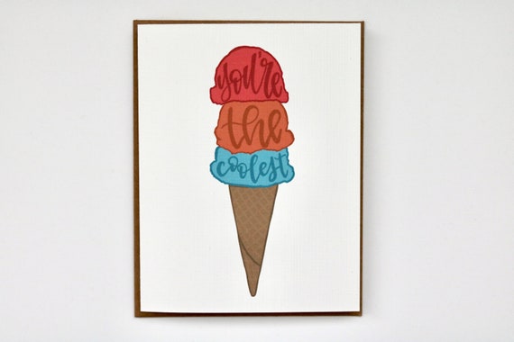 You're the Coolest Card Card of Encouragement // Card | Etsy