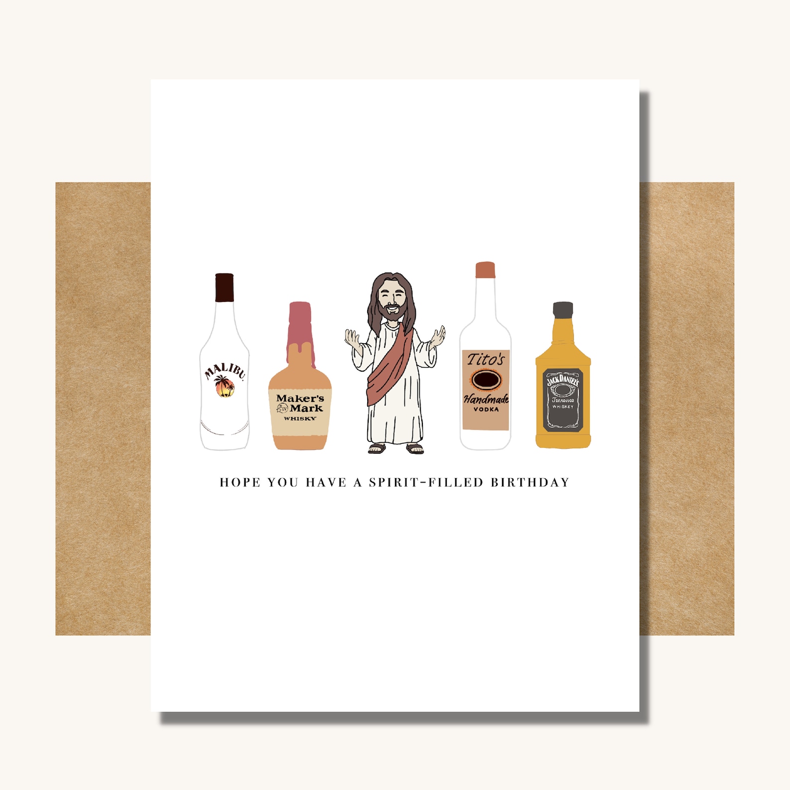 Spirit-filled Birthday Card Funny Christian Birthday Card // Alcohol ...