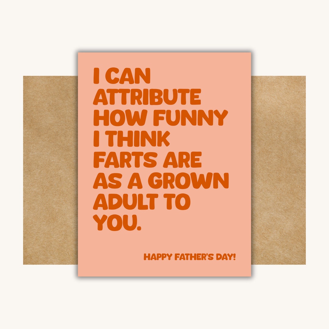 Card About Farts for Father's Day -- Funny Card // Fart Card for Dad ...