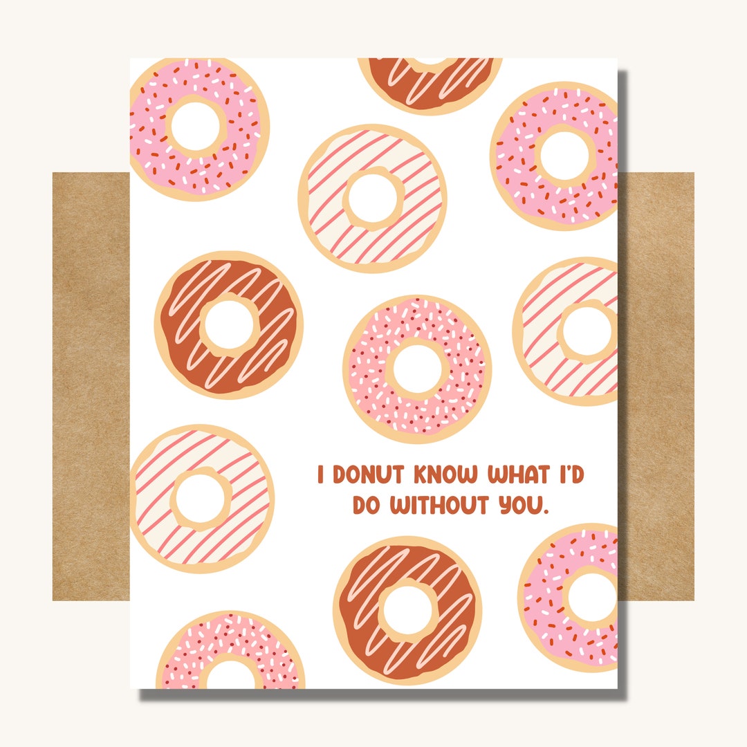 Donut Valentine's Day Card -- Appreciation Card // Anniversary Cards ...