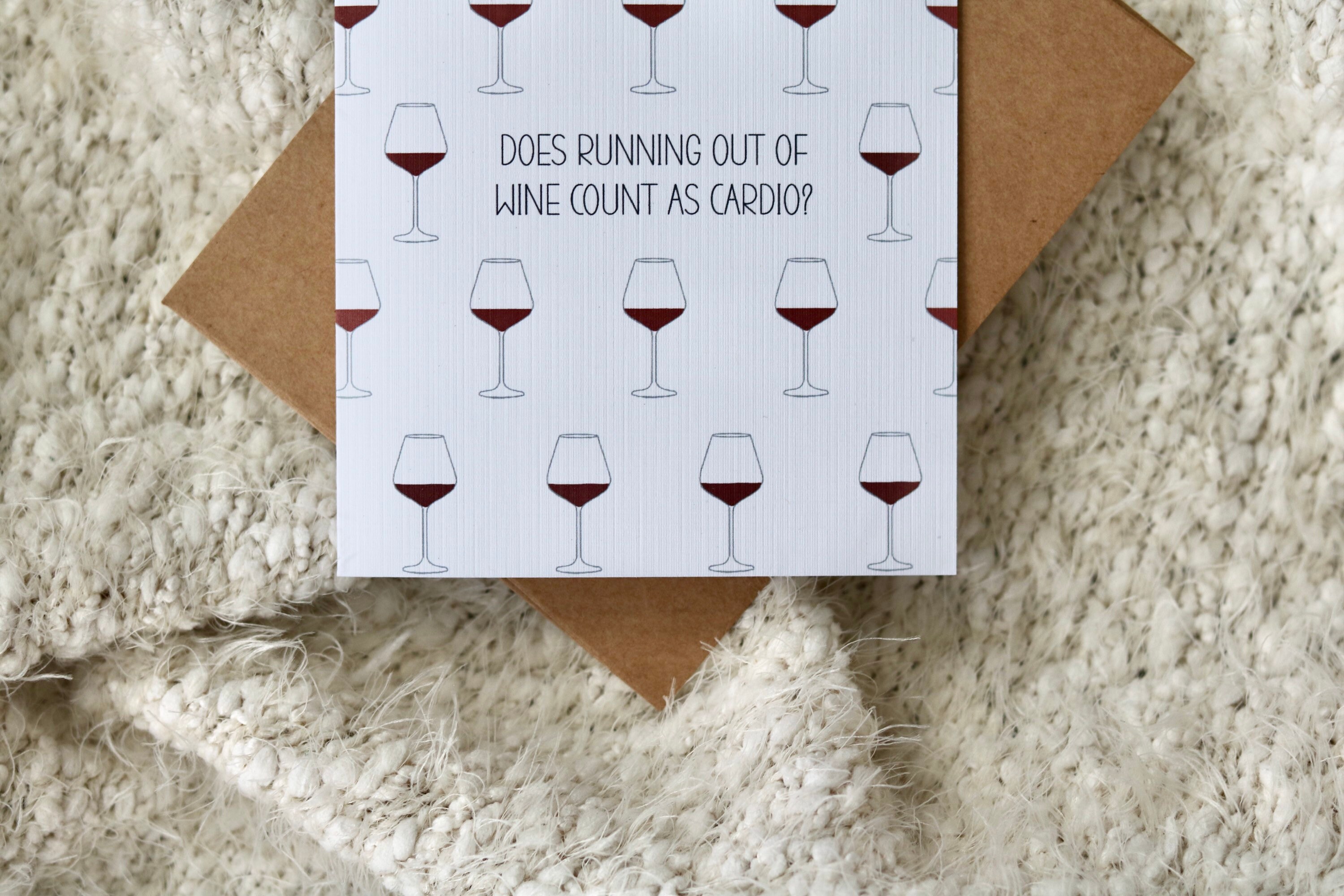 Does Running Out of Wine Count as Cardio Card Valentines Day - Etsy ...