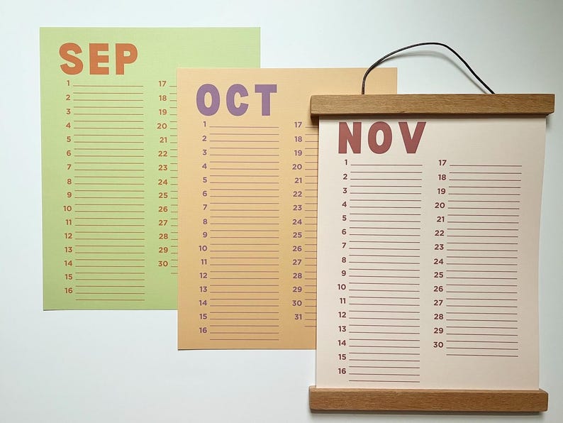 Perpetual Calendar Physical Copy - Celebration Calendar // Repeat ...