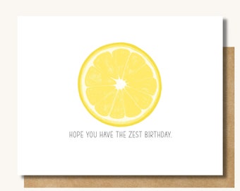 Lemon Birthday Card - Etsy