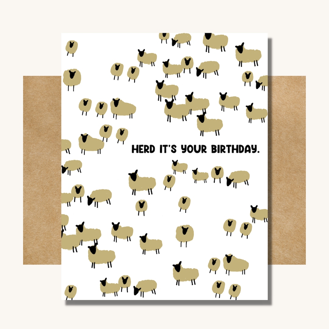 Herd It's Your Birthday Card -- Sheep Birthday Card // Birthday Card ...