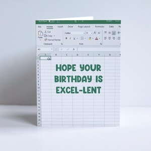 Excel Birthday Card -- Excel Nerd // Funny Excel Gift // Statistics ...
