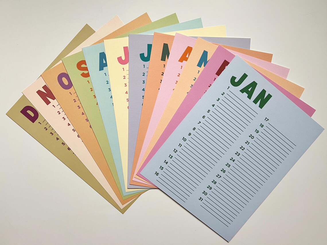Perpetual Calendar Physical Copy - Celebration Calendar // Repeat ...