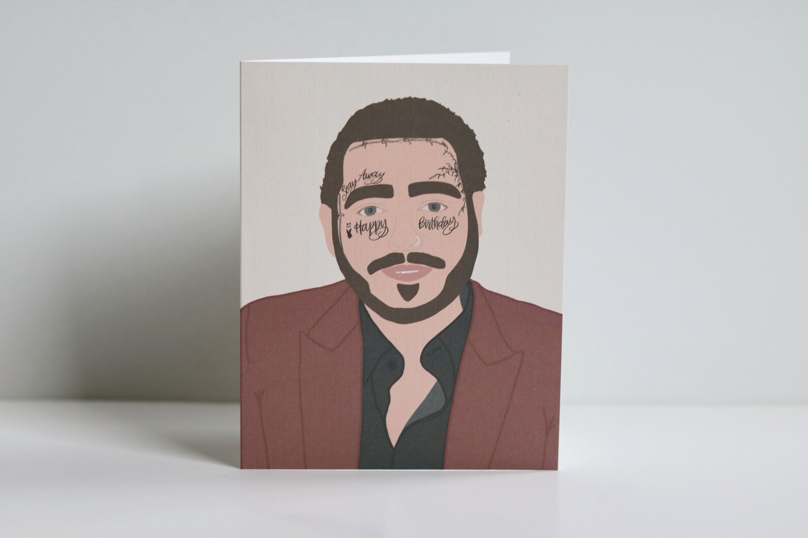 Funny Post Malone Birthday Card - Fan Art, Linen Paper - Etsy