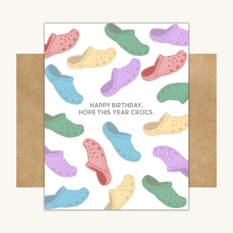 Funny Croc Birthday Card - Etsy