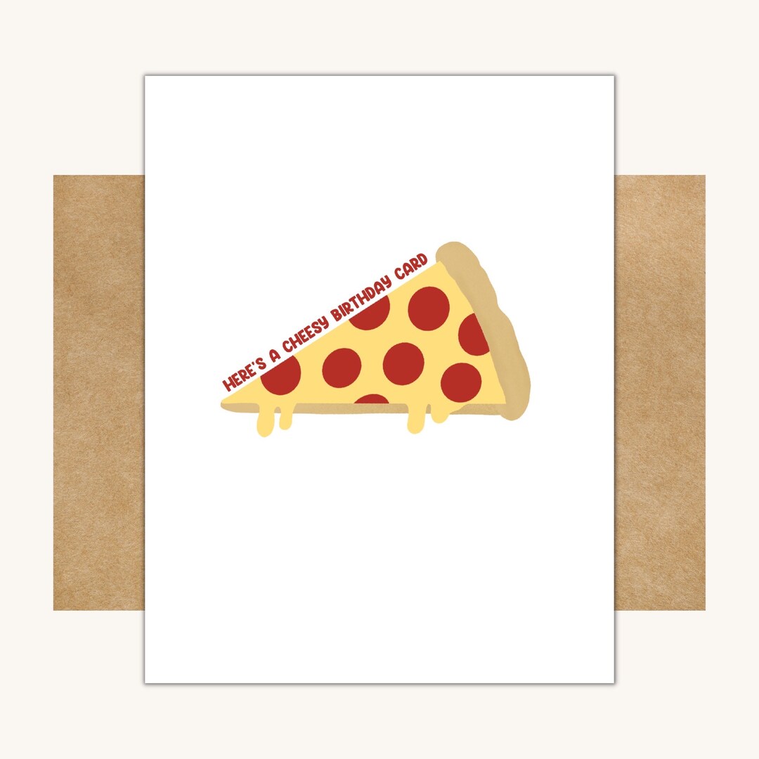 Pizza Birthday Card — Funny Pizza Card // Birthday Card for Dad ...