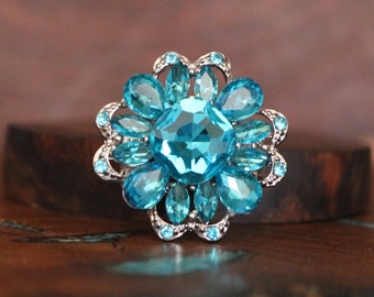 Blue Rhinestone Ring | Etsy