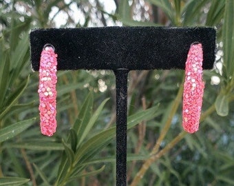 Neon Pink Hoops - Etsy