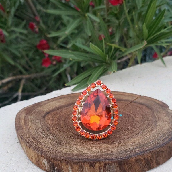 Orange Gemstone Ring - Etsy