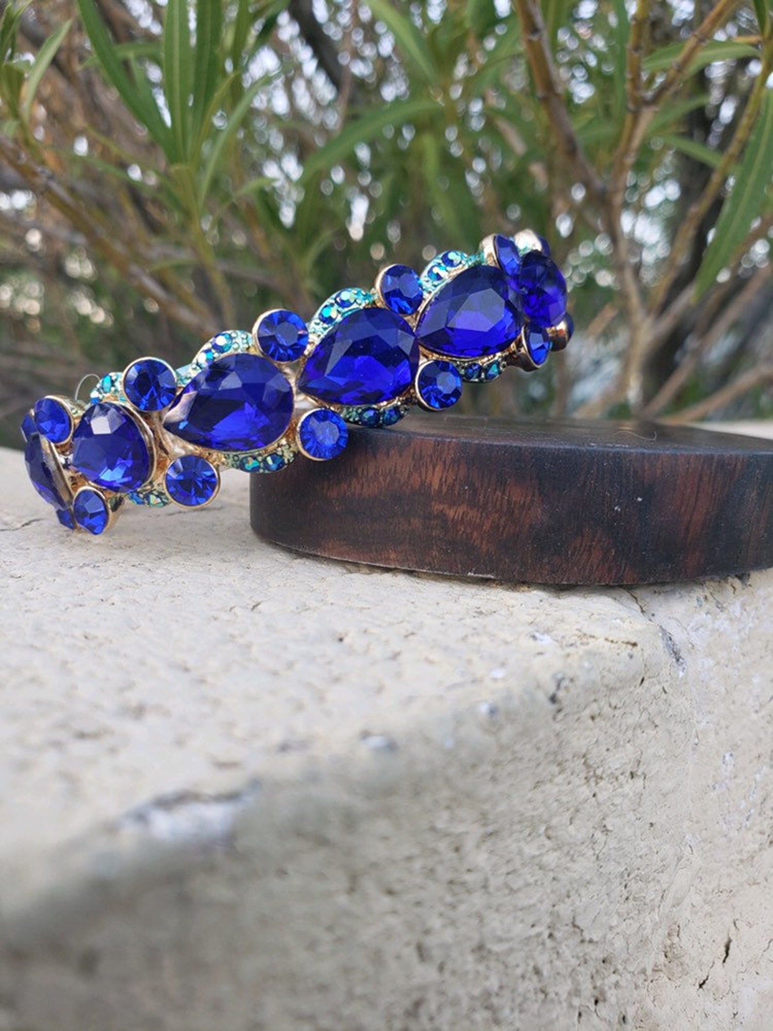 Blue Rhinestone Bracelet Royal Blue Bracelet Cobalt - Etsy