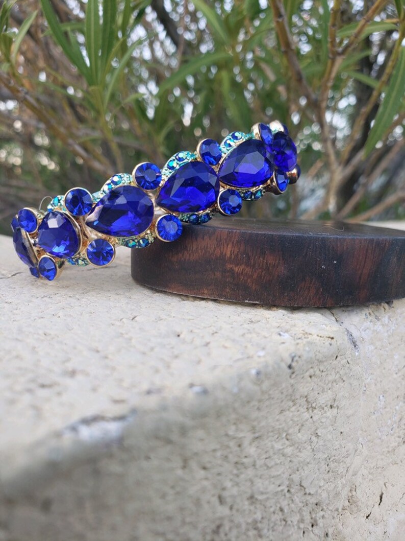 Blue Rhinestone Bracelet Royal Blue Bracelet Cobalt - Etsy