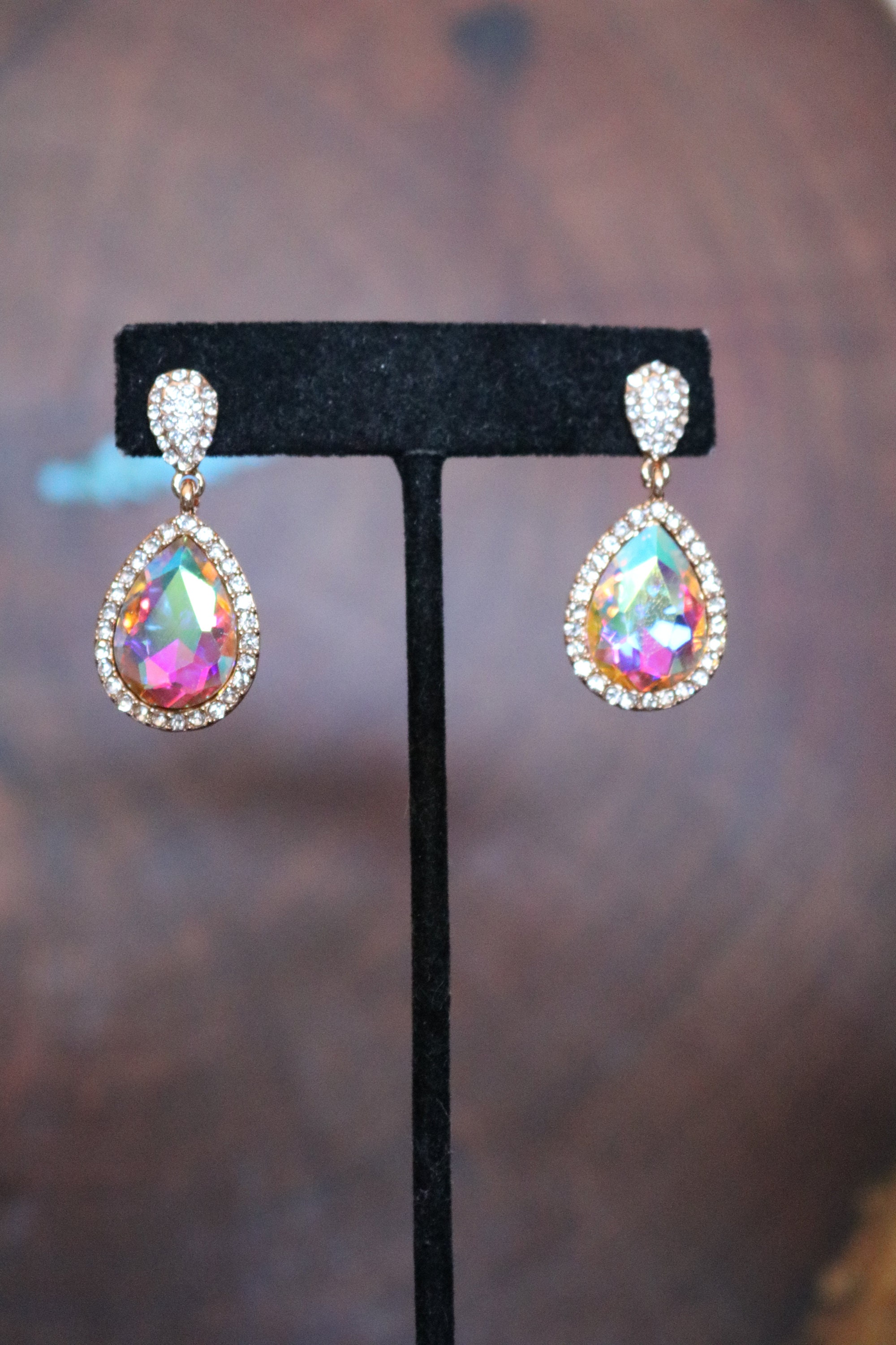 Ab Prom Earrings Iridescent Prom Earrings Ab Crystal - Etsy